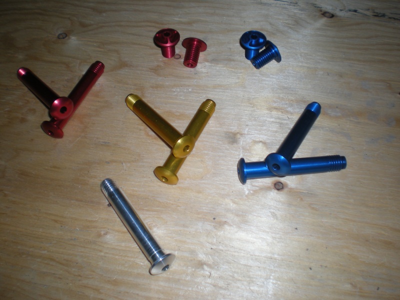INTENSE Shoulder and main pivot bolts, Red, blue, gold. Bran For Sale