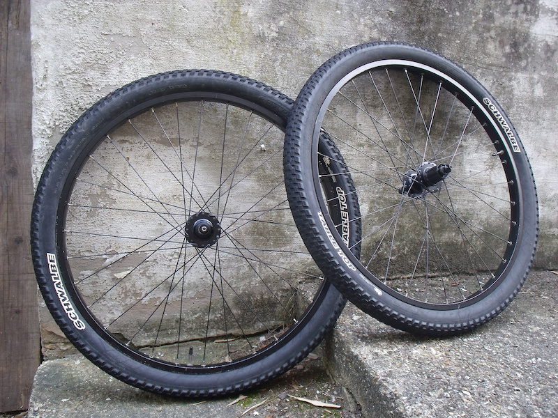 26" Wheelset Sun Ringle Ditch Witch Rims, Schwalbe Table Top For Sale