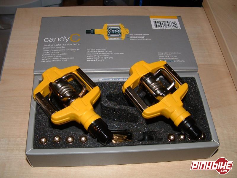 Brand New Yellow Crank Bros Candy C Pedals For Sale