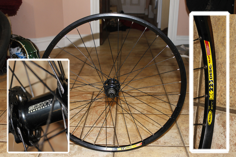 Mavic X223 Disc Rim black spokes, Scott Hub For Sale