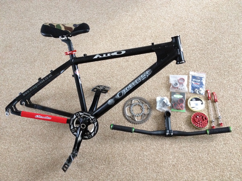 Orange Airo 14" Black Dirt 4x Bike Bicycle Frame with FSA Cr For Sale