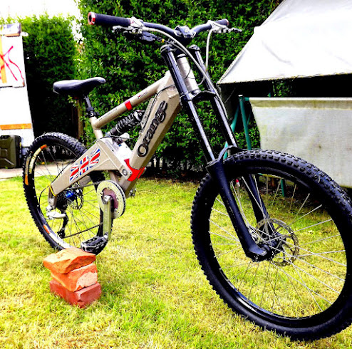 Fully Custom Orange 222 Downhill Freeride Mountain Bike For Sale