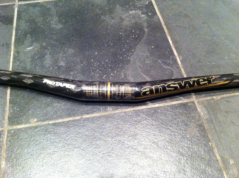 2012 Answer Pro Taper 720 AM Carbon Riser Bar - Carbon/Gold For Sale