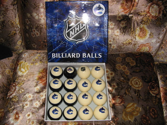 New Vancouver Canucks NHL Billiard Balls - Official Size NHL For Sale