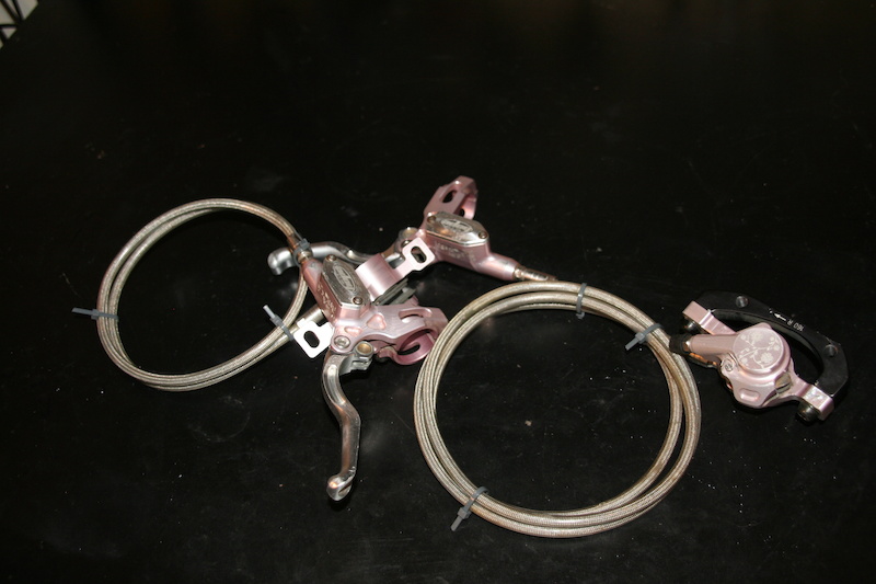 2014 Hope Mini X2 brakes braided lines Pink For Sale