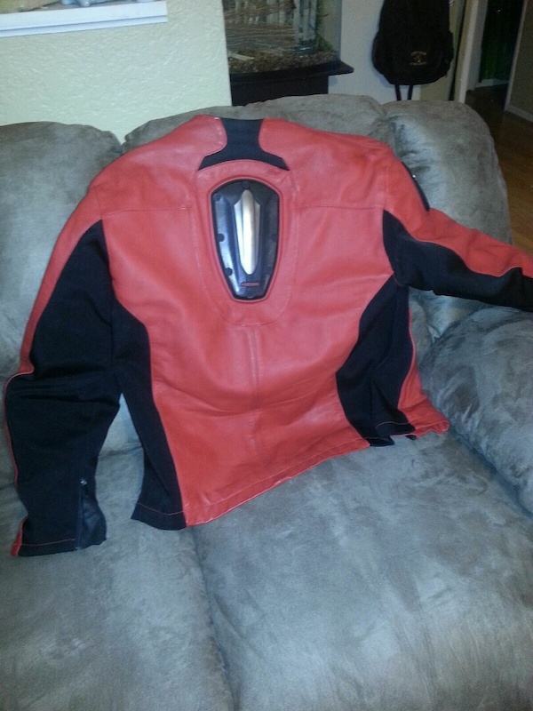 Icon accelerant red leather jacket For Sale