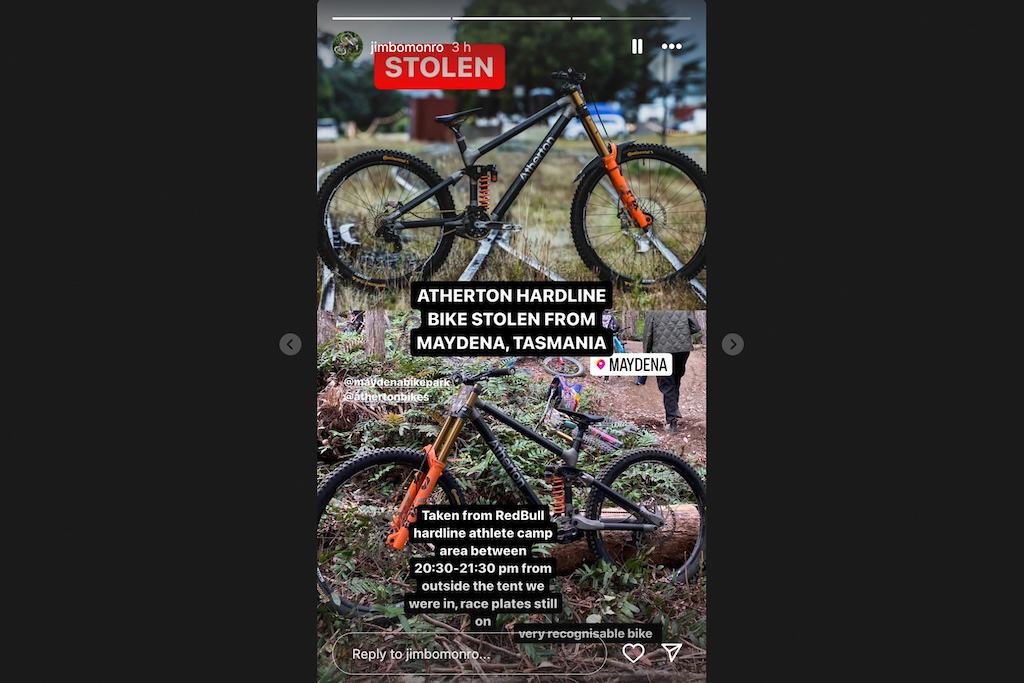 [Update: Bike has been Returned] Jim Monro's Atherton DH Bike Stolen ...