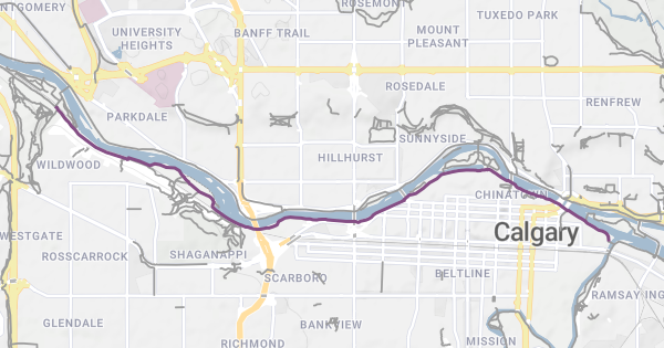 Bow River Trail - Edworthy to Fort Calgary Mountain Biking Trail - Calgary