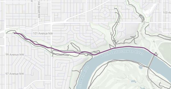 MacKinnon Ravine Access Mountain Biking Trail - Northwest Edmonton