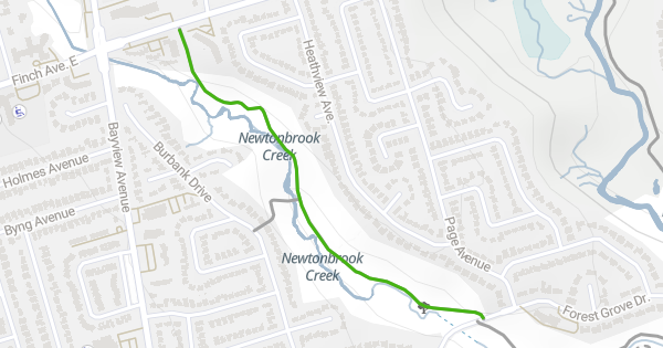 Newtonbrook Creek Pathway Mountain Biking Trail - North York, ON