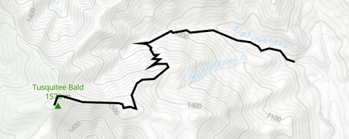 Chunky Gal Trail Tuni Gap Road to Tusquitee Bald Hiking Trail - Franklin