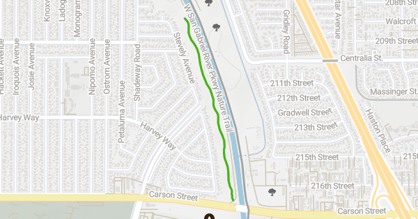 West San Gabriel River Parkway Nature Trail Multi Trail - Lakewood, CA
