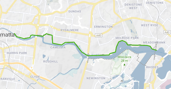 Parramatta River Cycleway North Side Mountain Biking Trail