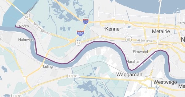 Mississippi River Trail - Audubon Park to the Bonnet Carré Spillway ...