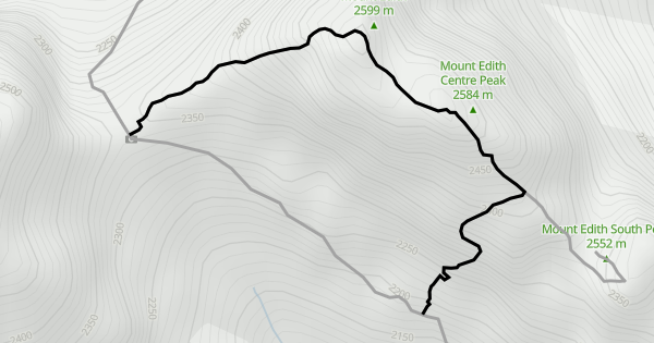 Mount Edith Route Hiking Trail - - Alberta | Trailforks